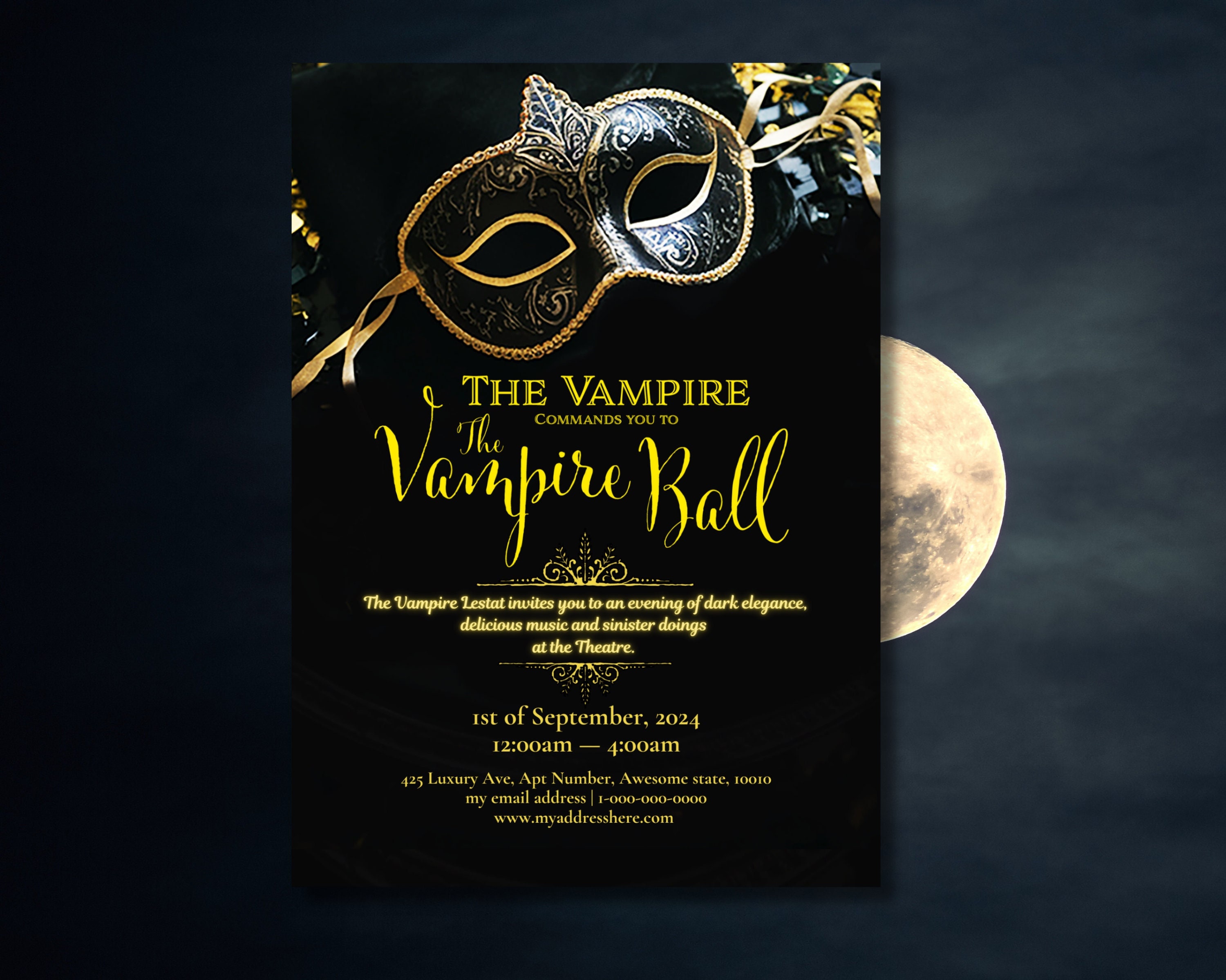 The Vampire Commands You to the Vampire Ball Invitation 3-page Bundle ...