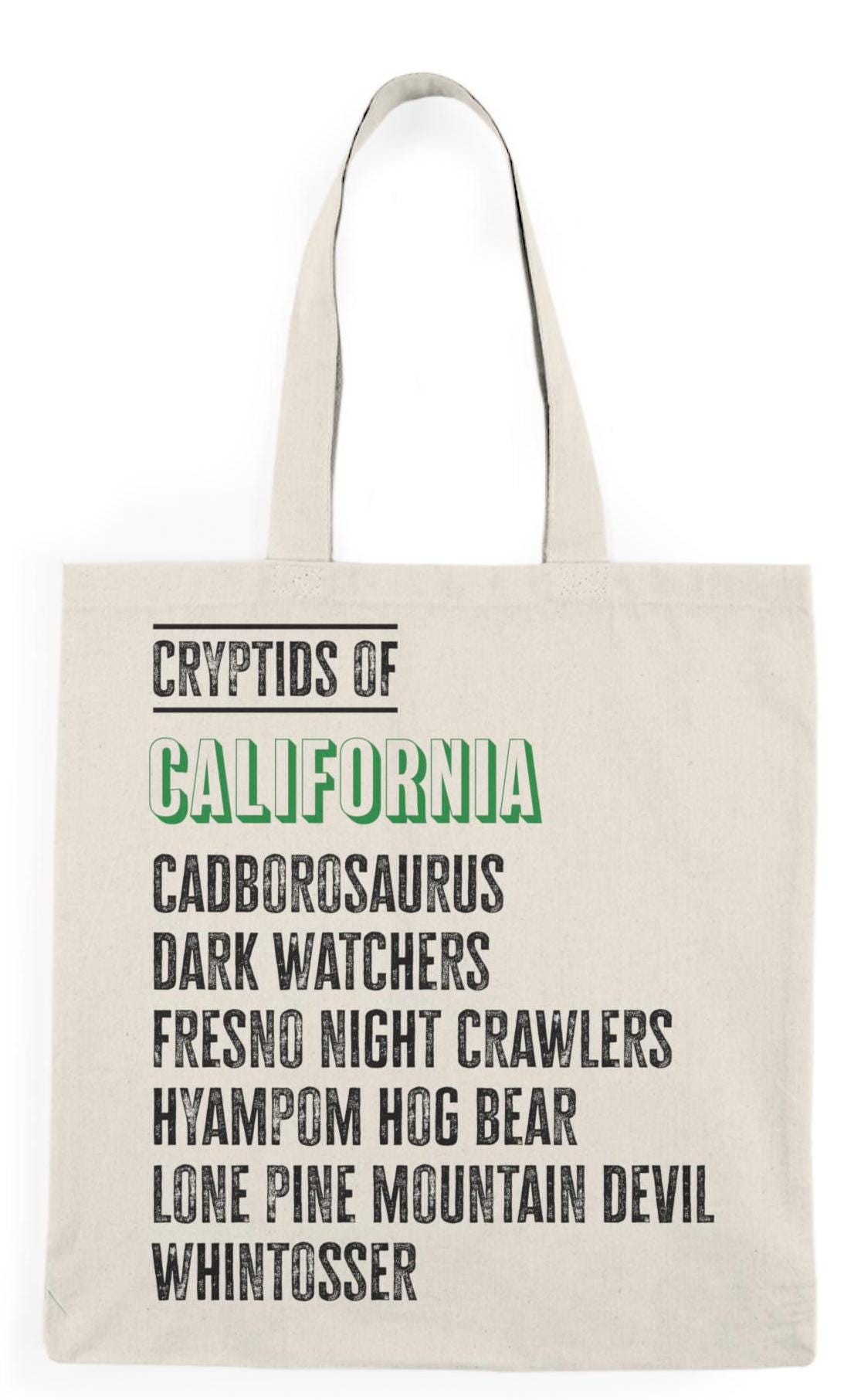 California Cryptids Natural Tote Bag, Reggae Alien, Green Alien ...