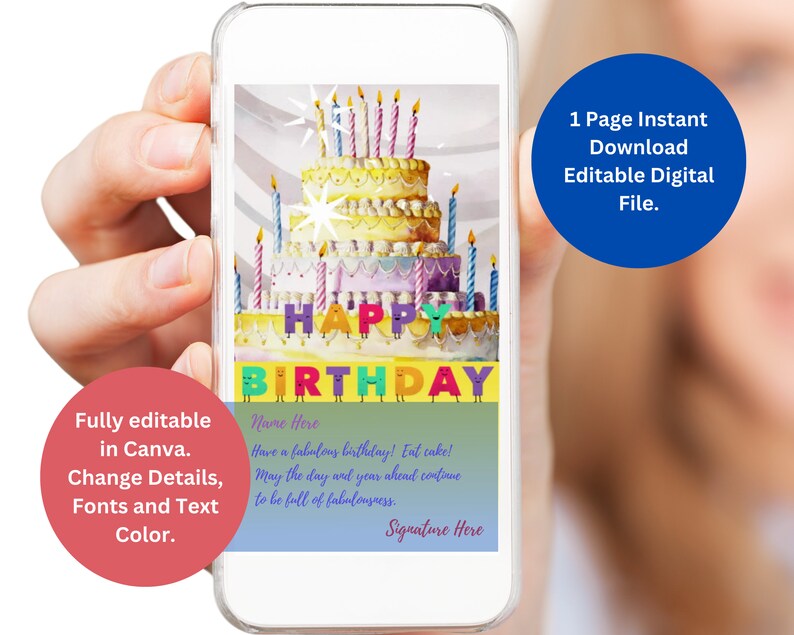 Happy Birthday Eat Cake Animated Digital Card, Fun Festive Birthday ...