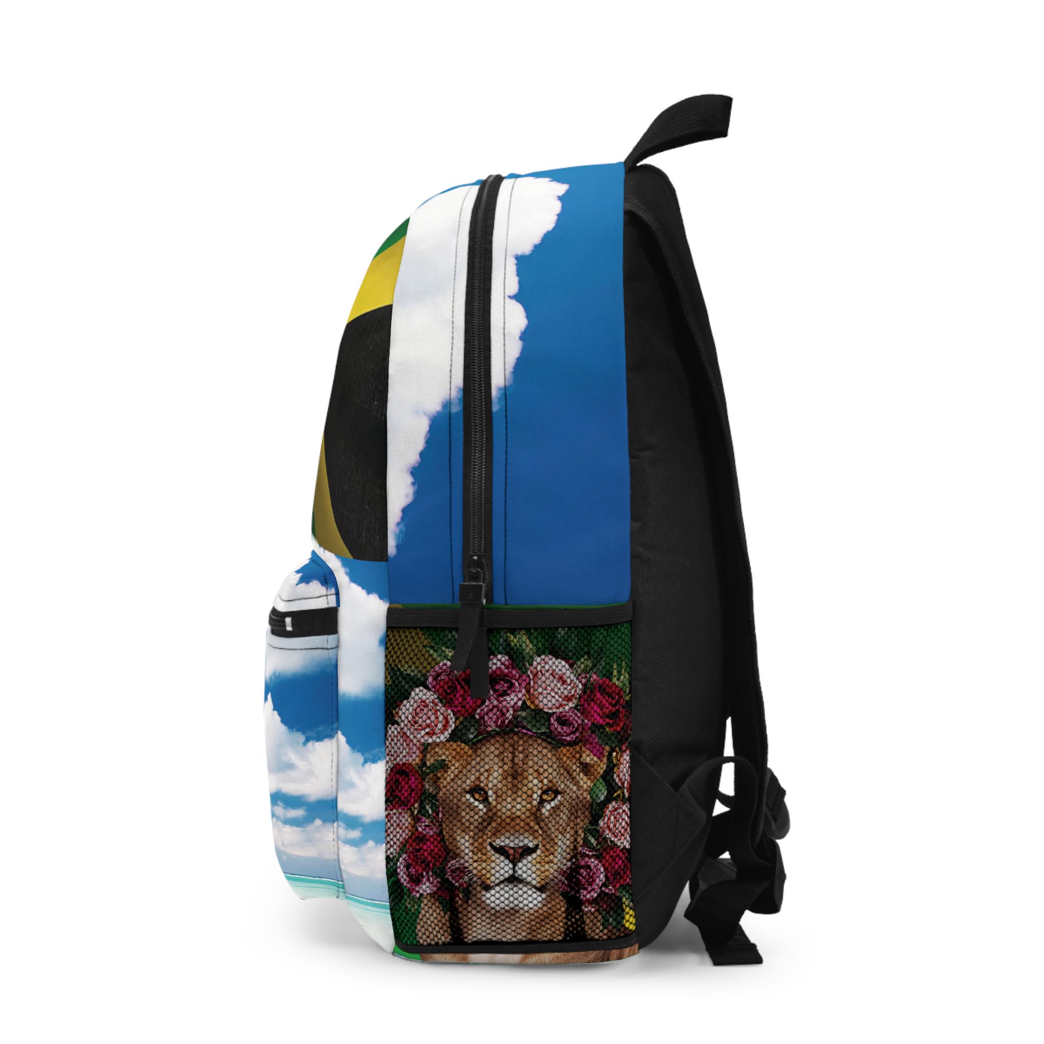 Jamaican Flag Lion and Lioness Back Pack, Lion and Lioness W/roses ...