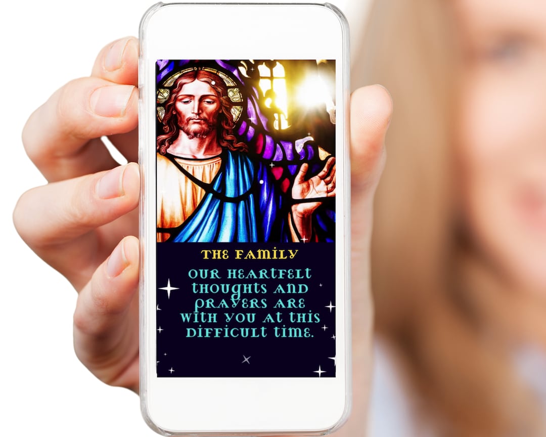 Stained Glass Jesus Animated Digital Sympathy Card, Simple and Serene ...