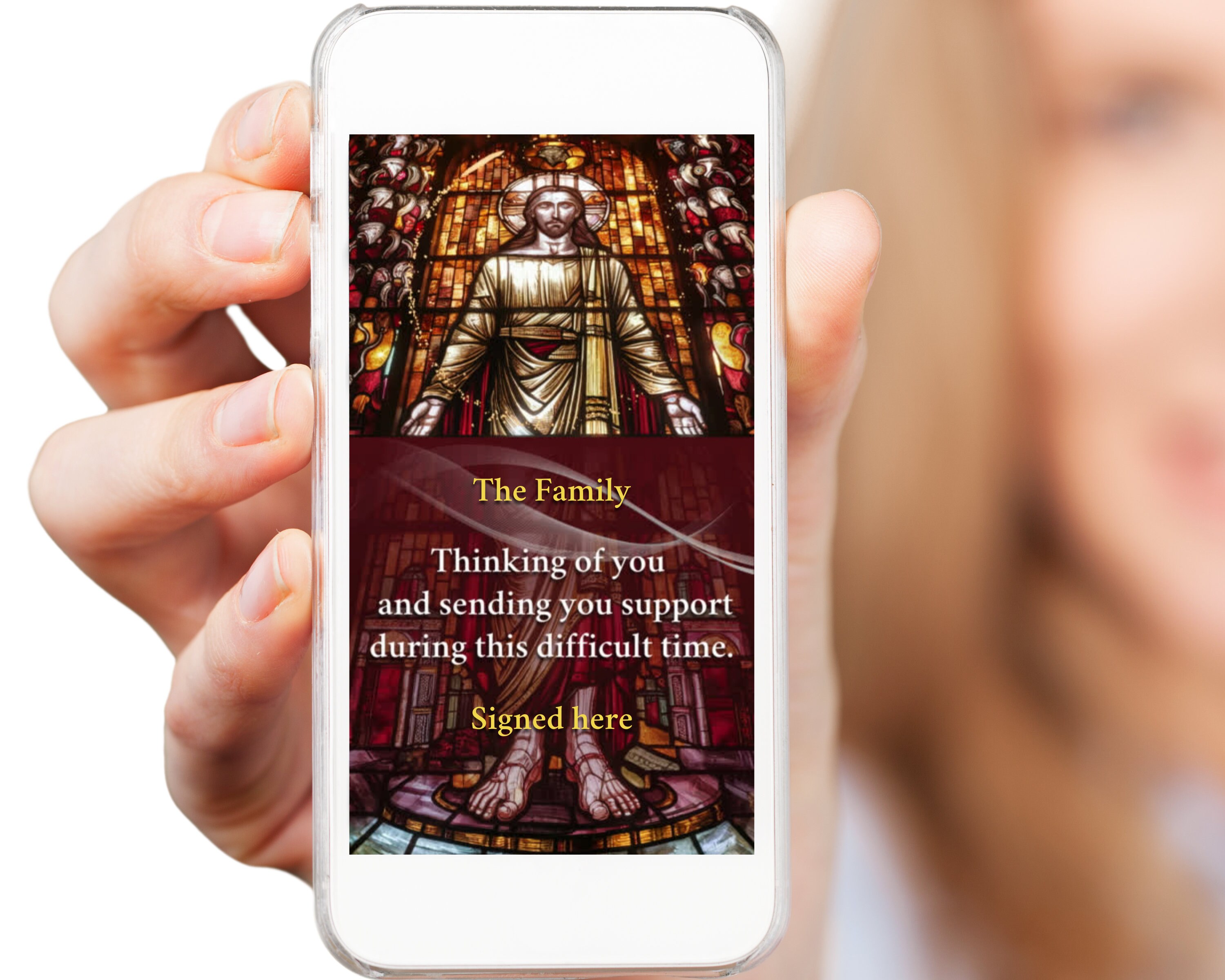 Stained Glass Christ Sympathy Animated Digital Card, Comforting ...