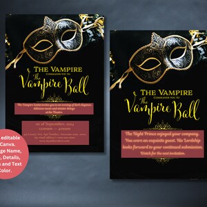 The Vampire Commands You to the Vampire Ball Invitation 3-page Bundle ...