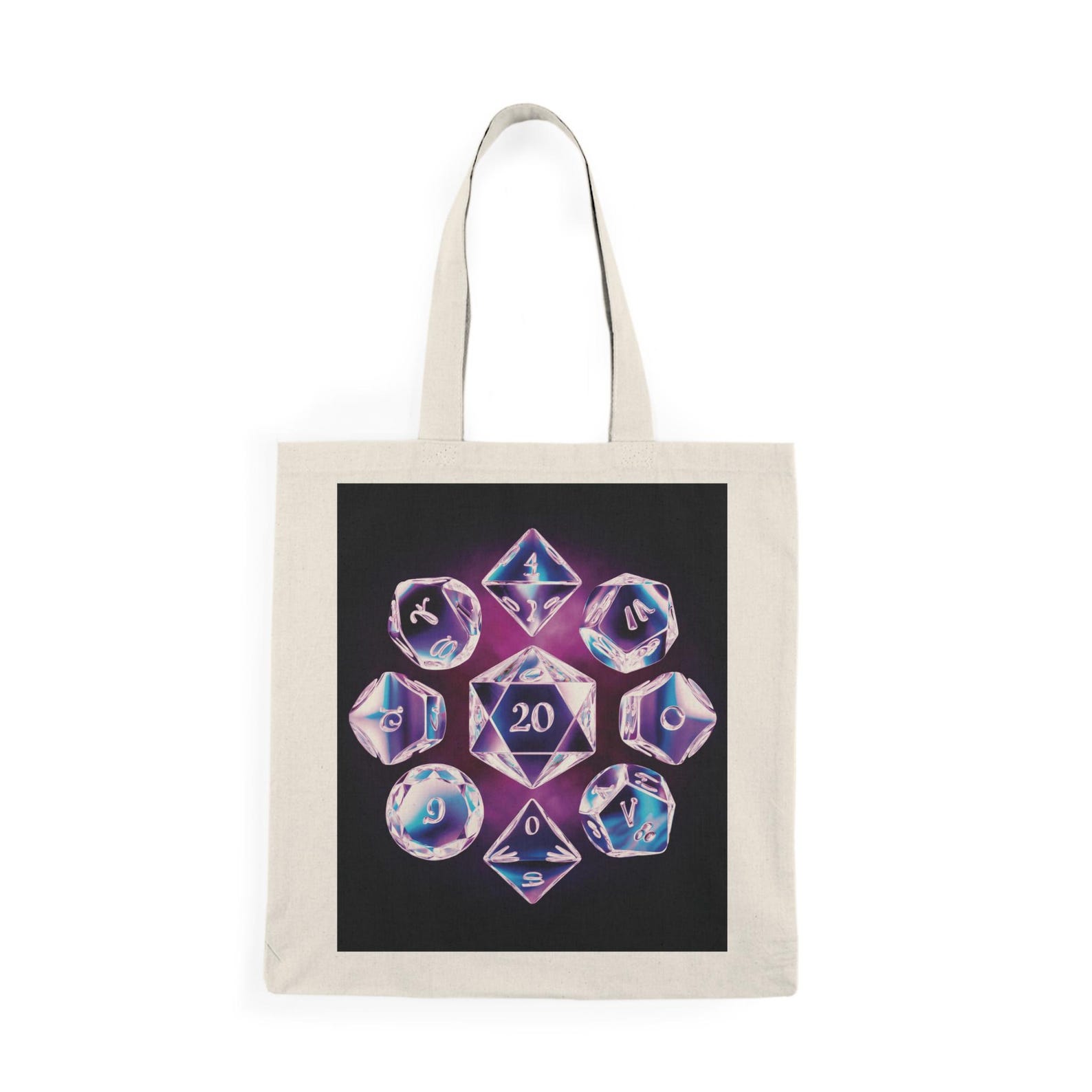 Colorful Dragon Dice Tote Bag, Dungeon & Dragons Inspired Grocery Bag ...