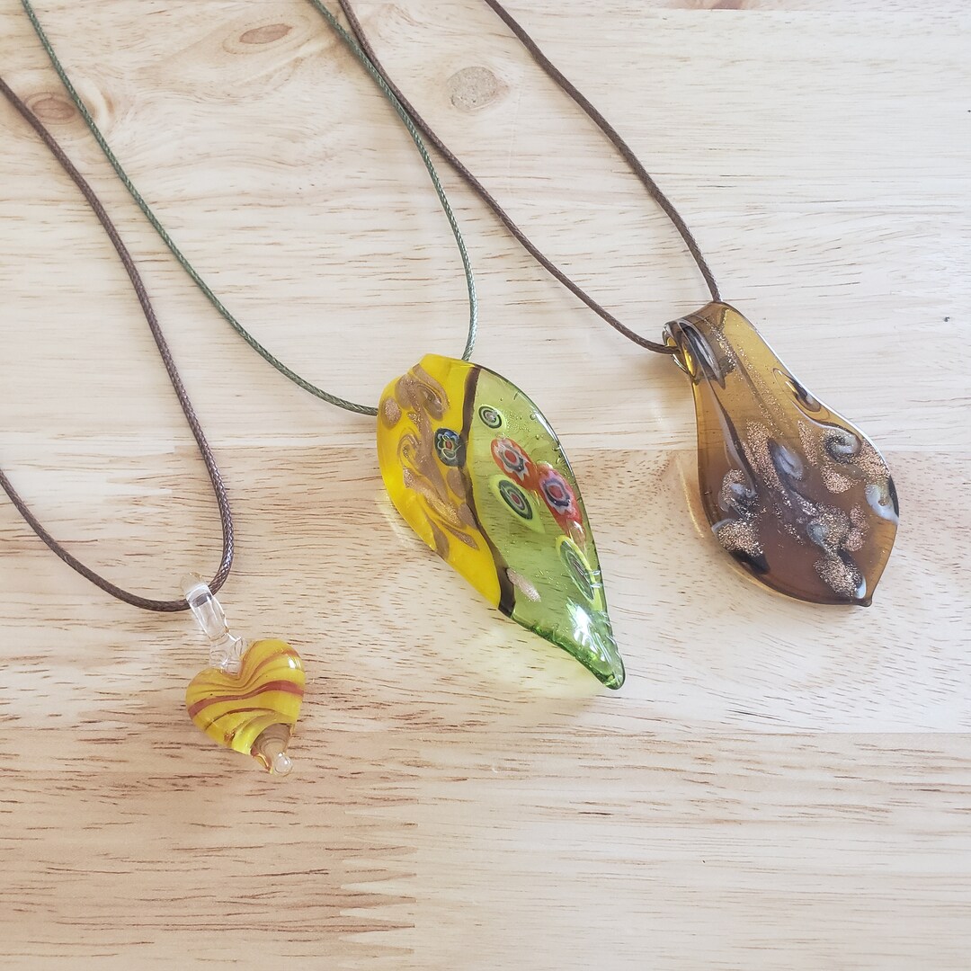 Handmade Glass Pendant Necklace, 20 Inch Necklace, Handmade Necklace - Etsy