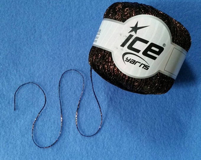 Black and Copper Chain Metallic Yarn by Ice Yarns Two Skeins - Etsy