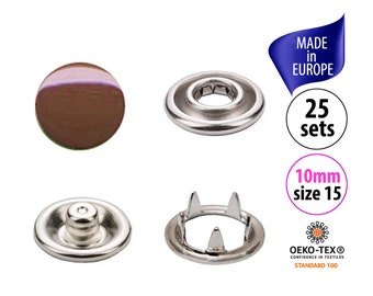 50 Sets Brass Material Pearl Ring Metal Snapspress Studs Snap Popper ...