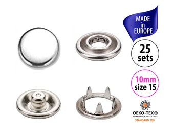 50 Sets Brass Material Pearl Ring Metal Snapspress Studs Snap Popper ...