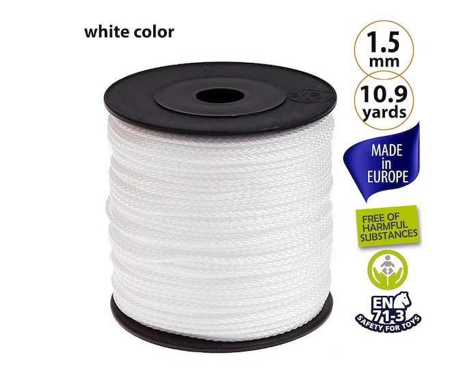 10 Yards White Pacifier String 1.5mm, SAFE Cord for Silicone Necklace ...
