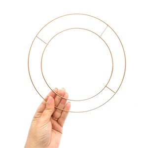 1 Rose Gold Double Metal Rings, Macrame Metal Hoop Ring, Mandala Metal ...