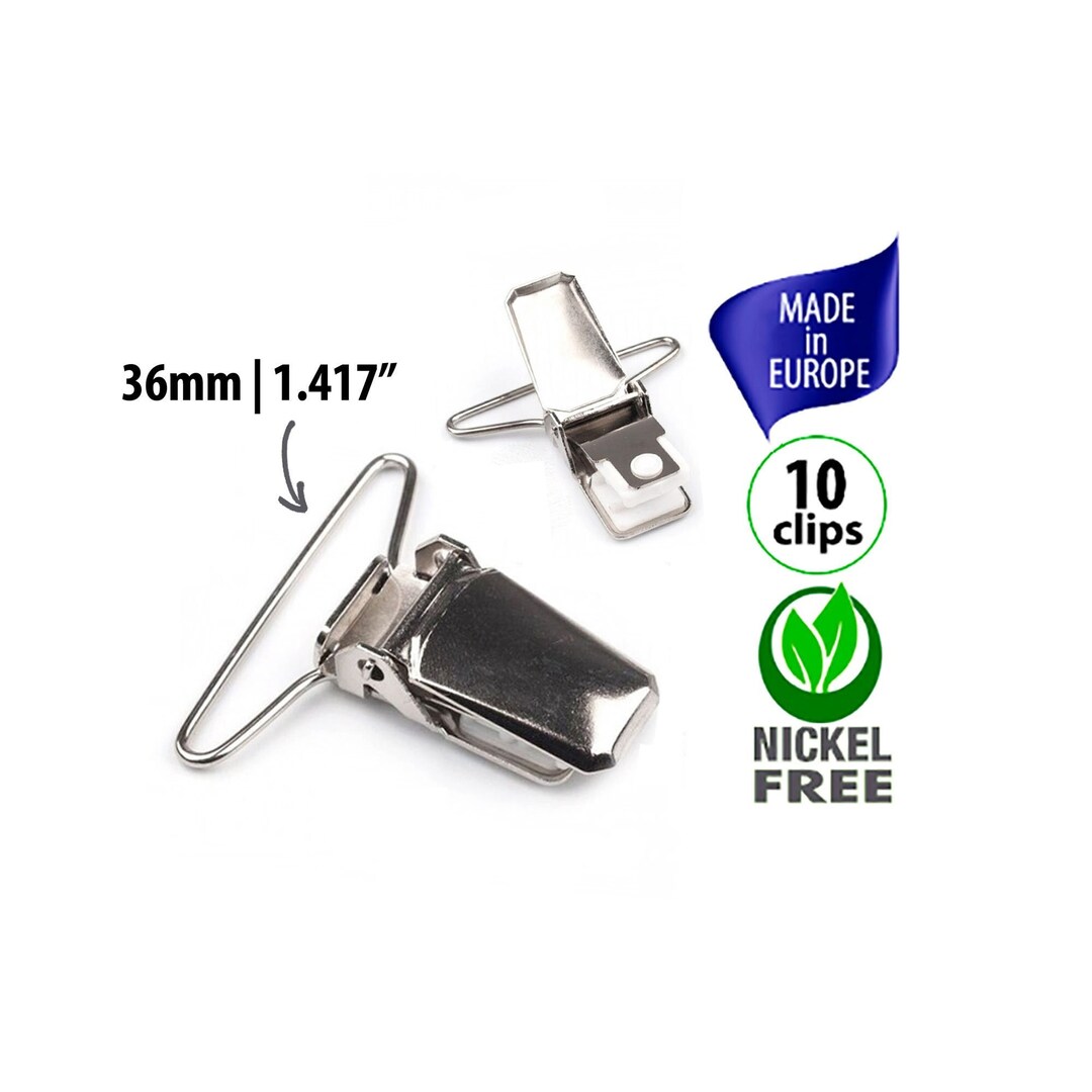 10 Wide Metal Suspender Clips, 1.41 Brace Clips, Metal Suspender Parts ...
