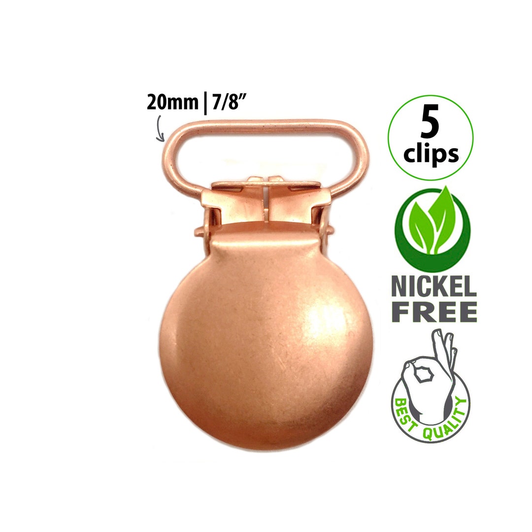 5 MATTE Rose Gold Suspender Clips Hardware, Cloak Fastener Clips, 7/8 ...