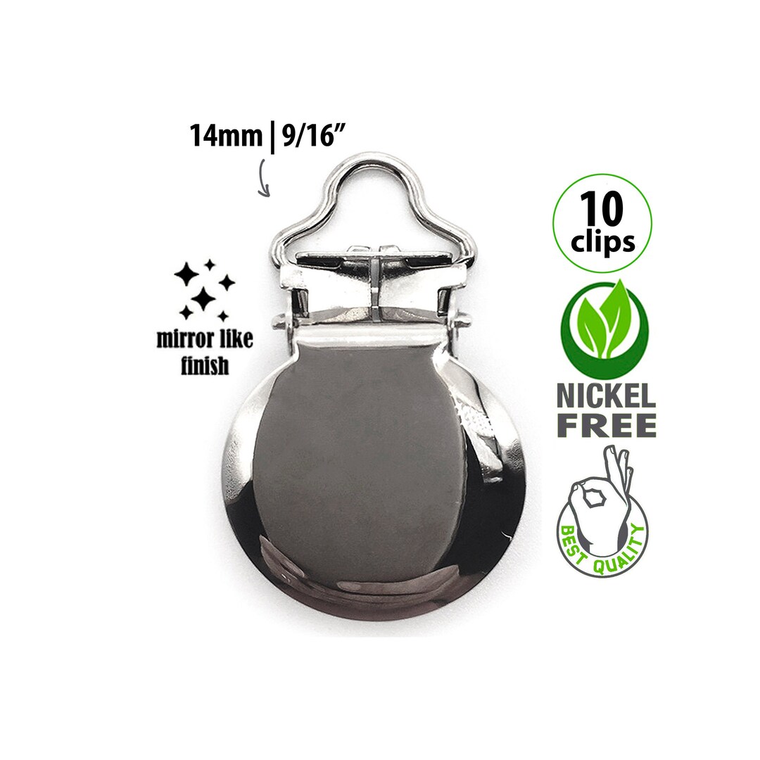 10 Silver Pacifier Clips for Dummy Chain, Macrame Cord and Beads ...