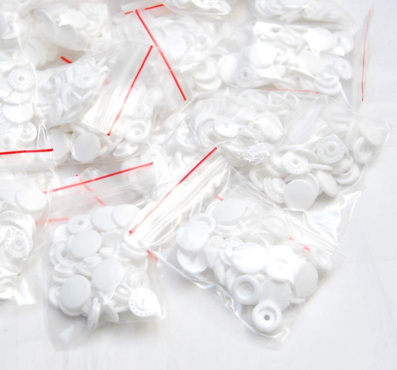 30 KAM Snaps Size 20 Glossy, Plastic Snap Buttons T5 for Baby Bibs ...