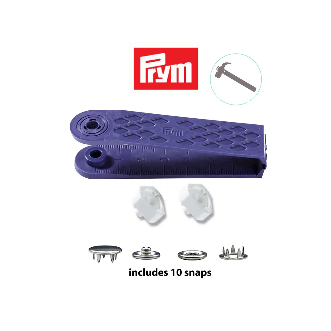 1 PRYM 10mm Silver Snap Setter Tool Kit With 10 Snap Sets, Metal Snaps ...