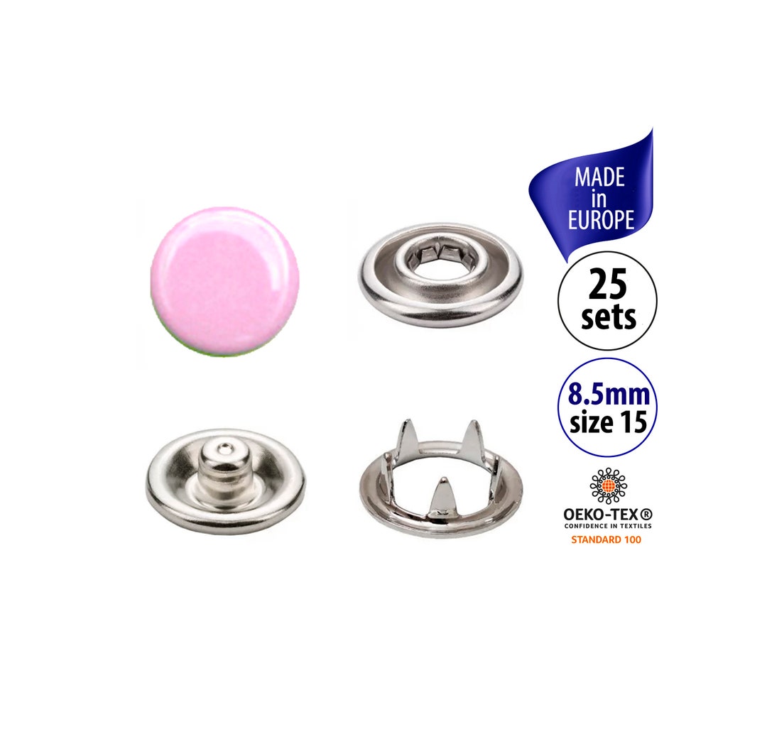 Size 14 Pink Metal Snaps for Baby Clothes, Small Tiny Doll Clothes ...