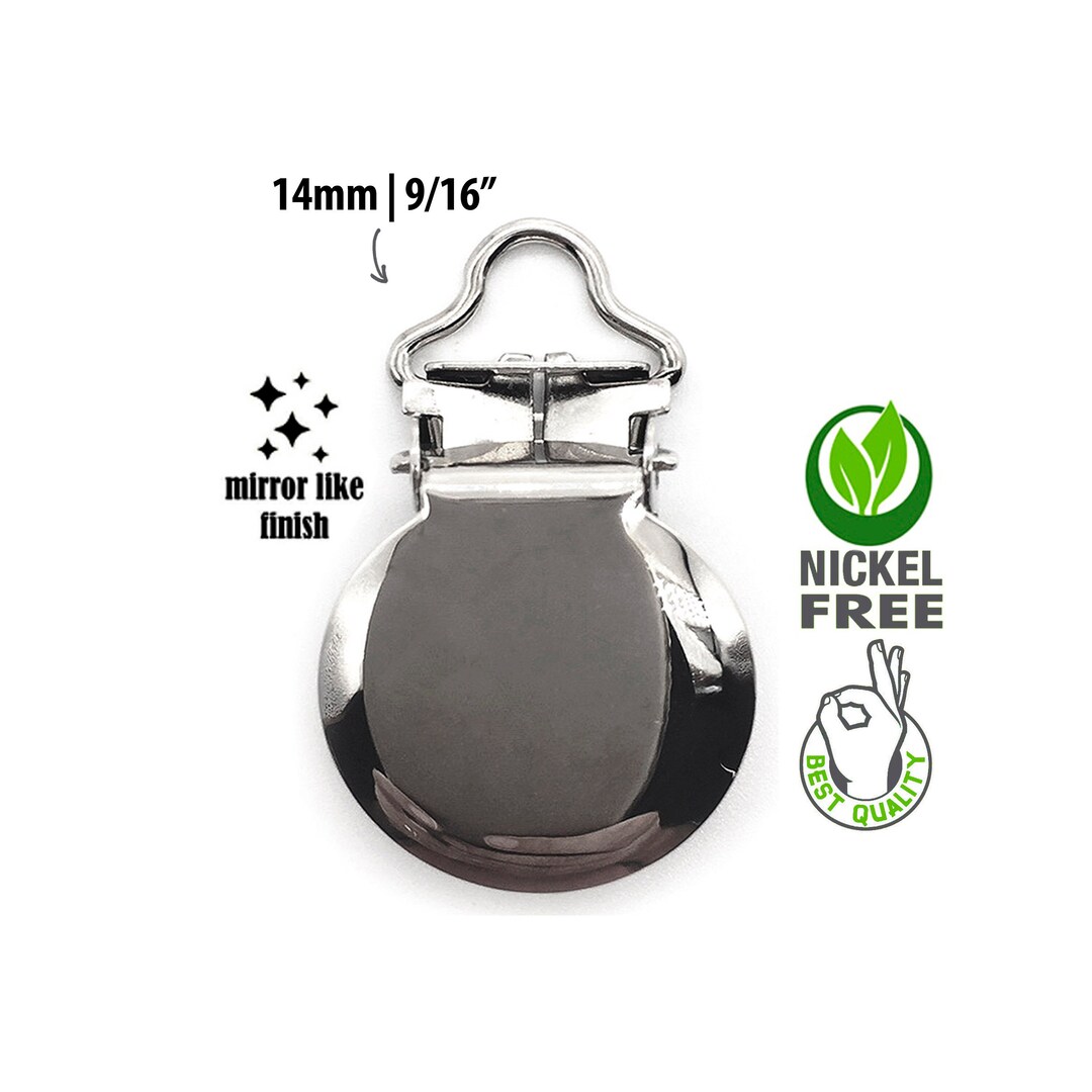 5 Round Silver S Curve Pacifier Clip for Macrame Cord and Beads, Binky ...