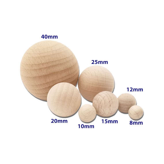 No Hole Beads for Crafts Undrilled Natural Wooden Ball Beads Without Holes for Gnomes Sustainable Wood Large and Small Round Wood Balls Etsy UK