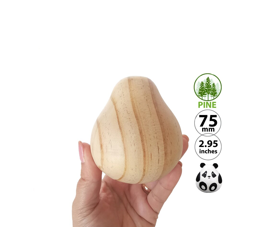 1 Pine Wood Pear Shape Peg Doll for Gnomes, Plain Animal Peg Doll Ready ...