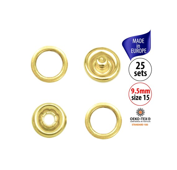 25 Pale Gold Snaps for Baby Clothes 9.5mm Brass Metal Snap - Etsy