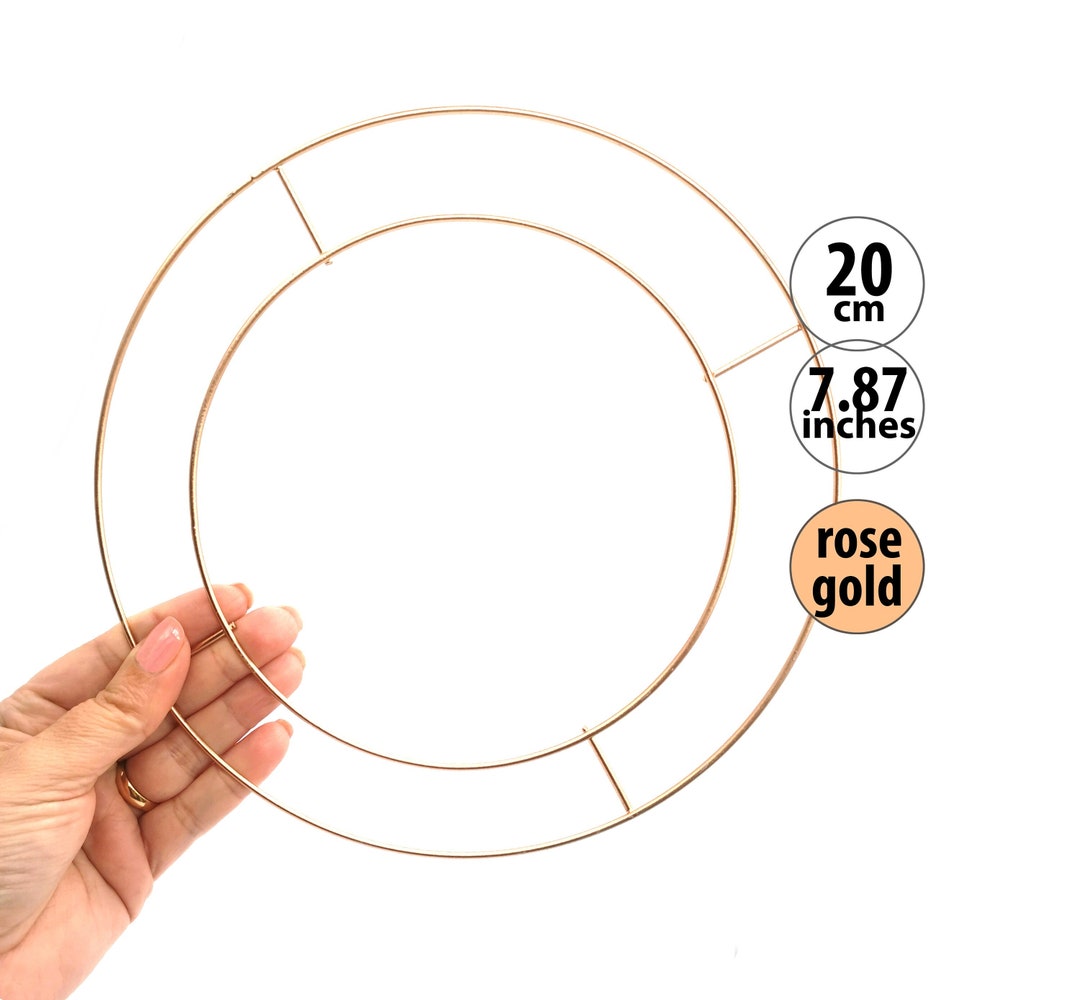 1 Rose Gold Double Metal Rings, Macrame Metal Hoop Ring, Mandala Metal ...