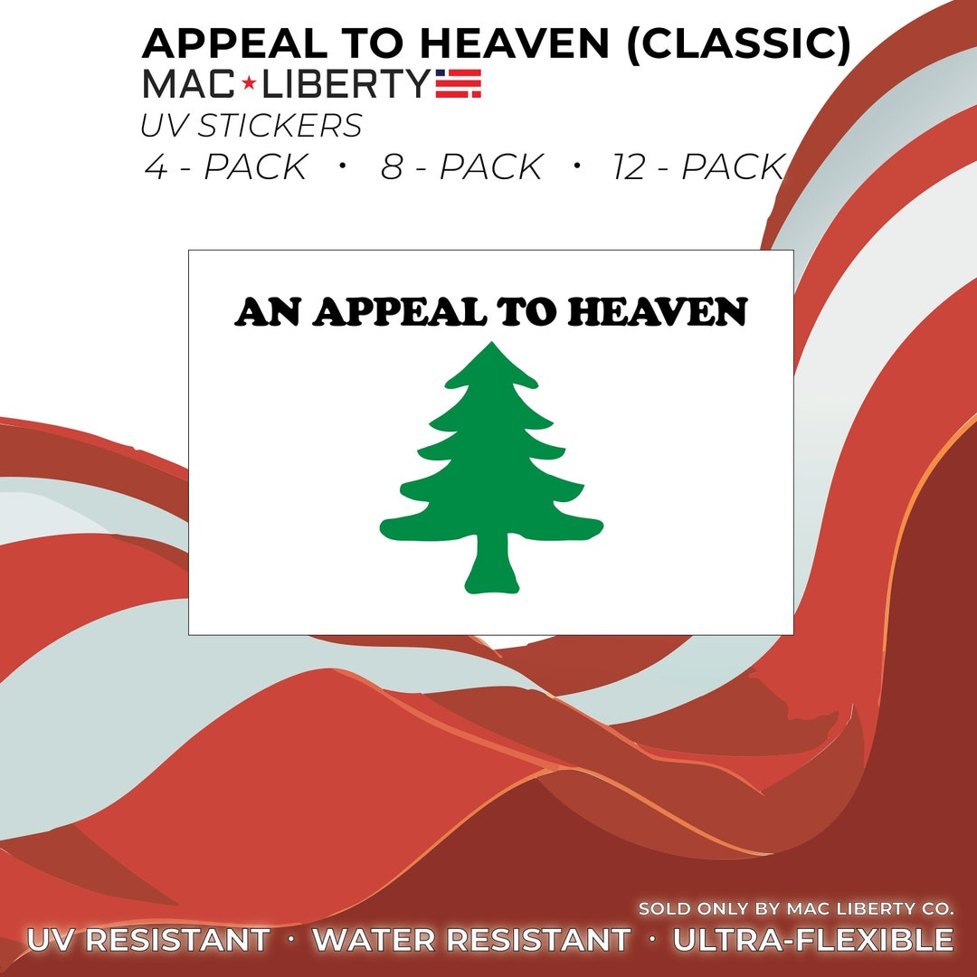 4x Classic appeal to Heaven Flag Stickers 4, 8 & 12 Pack Size Tactical ...
