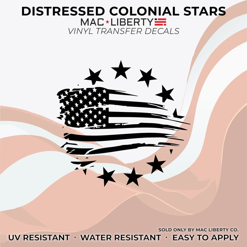 Distressed Colonial Flag & Stars Decal Betsy Ross Flag American Flag - Etsy