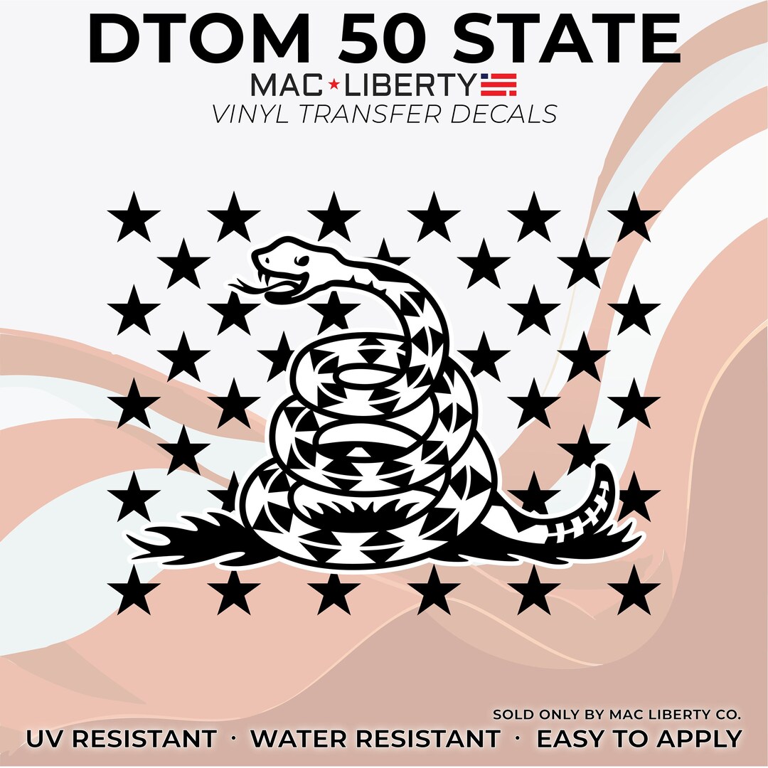 DTOM 50 State Decal - American History Art for Your Laptop, Car, or ...