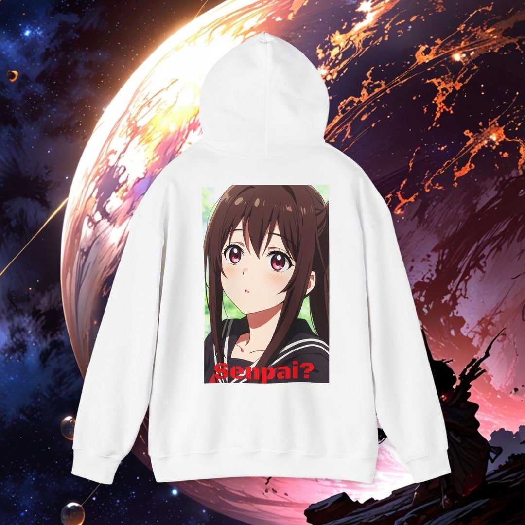 BAKA Senpai Anime Girl Hooded Sweatshirt - Etsy