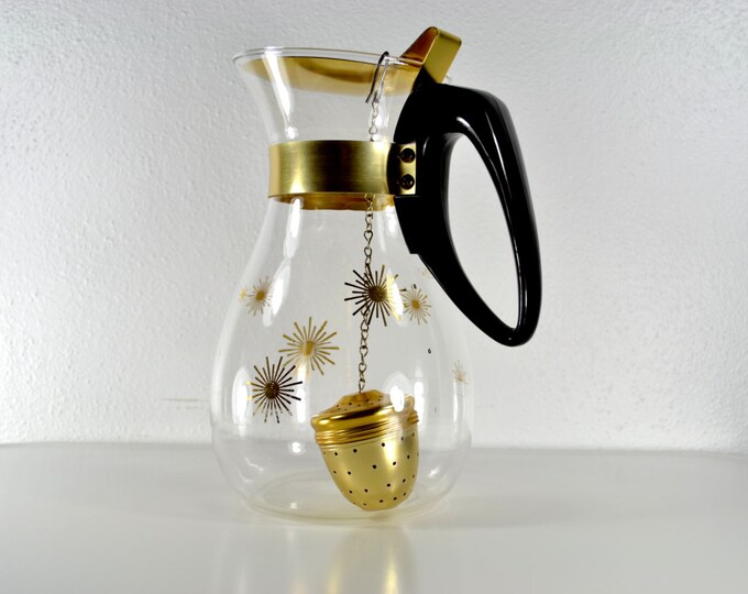 Starburst Pyrex Glass Teapot Decanter With Infuser - Etsy