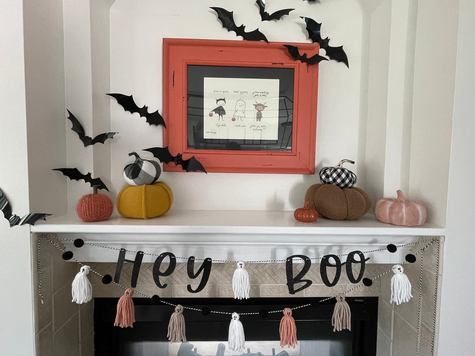 Hey Boo Garland With Yarn Ghost | Halloween Garland | Halloween ...
