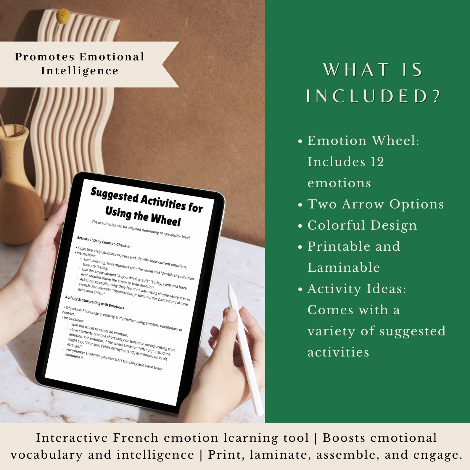 La Palette Des émotions: Interactive French Emotion Wheel for Kids ...