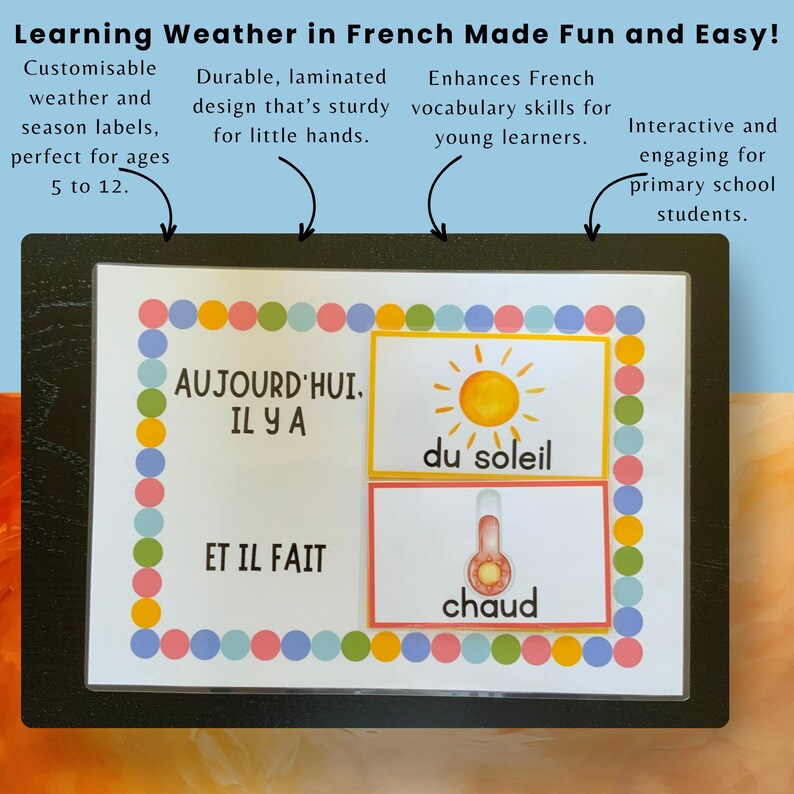 Customisable French Weather & Seasons Chart for Kids Interactive ...