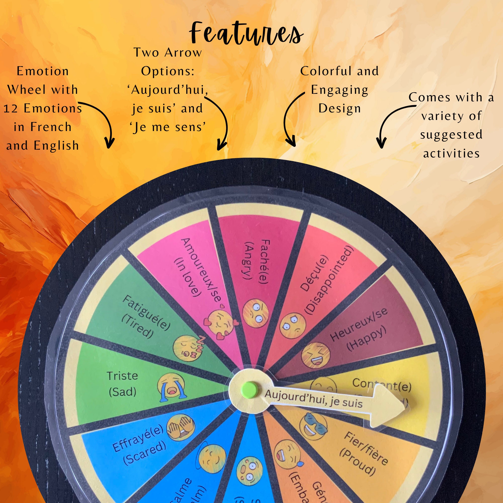 La Palette Des émotions: Interactive French Emotion Wheel for Kids ...
