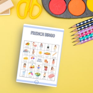 Printable French Bingo Game, Kids & Adults Learning French Greetings ...