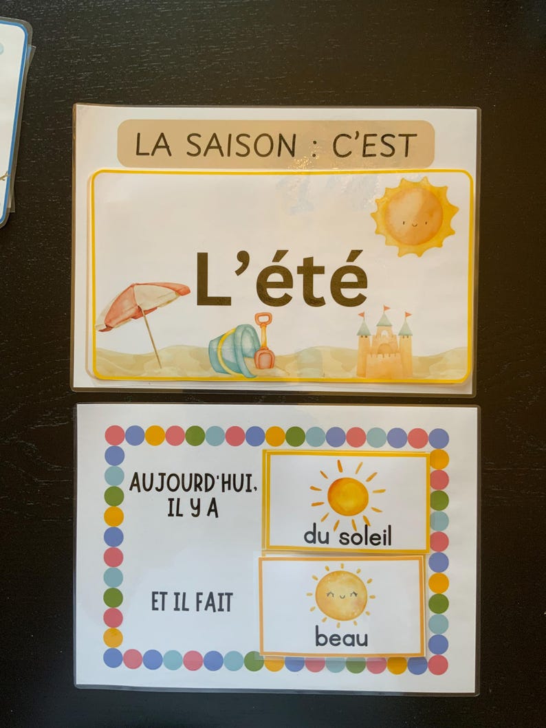 Customisable French Weather & Seasons Chart for Kids Interactive ...
