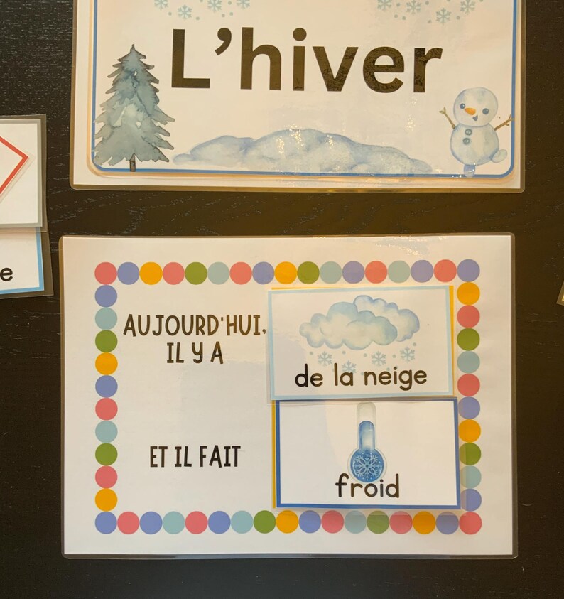 Customisable French Weather & Seasons Chart for Kids Interactive ...