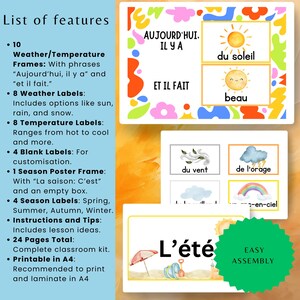 Customisable French Weather & Seasons Chart for Kids Interactive ...