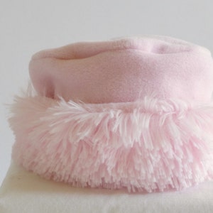 Girls Pink Hat Polar Fleece With Pink Faux Fur Trim, Winter Hat, Pink ...