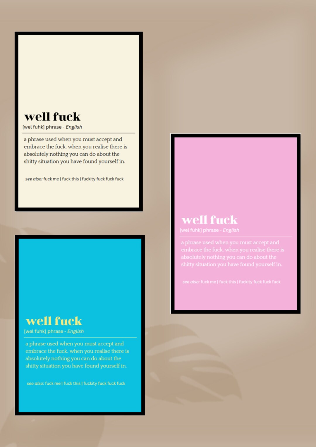 Minimalist Well Fck Downloadable Wall Print - Etsy
