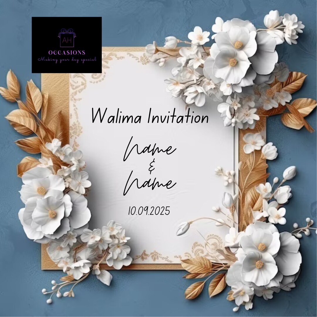 Walima Invitation Personalised Downloads - Etsy