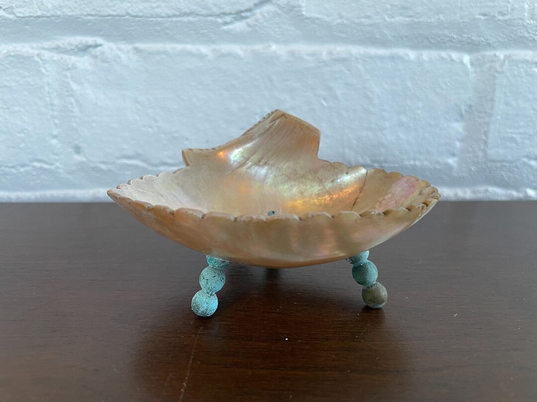 Mother of Pearl Dish With Brass Legs - Etsy