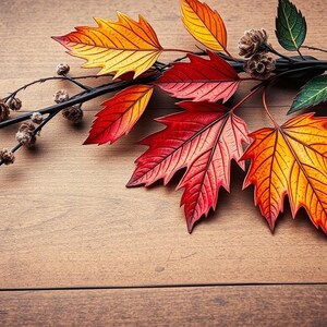 Rustic Autumn Leaves Background: Fall Decor Digital Images (PNG) - Etsy