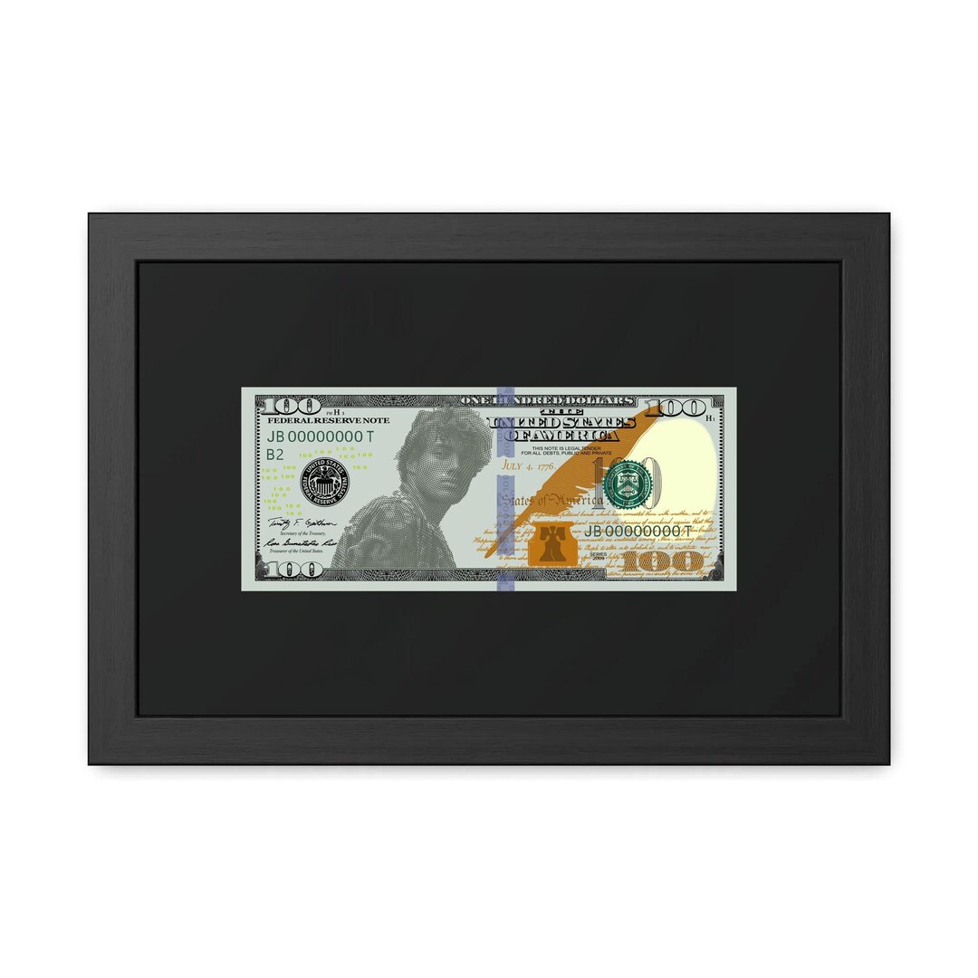 Customizable Money Portrait Art With Frame - Choose Face, Text or Logo ...
