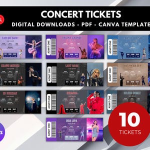Editable Concert Ticket Template: DIY Printable Surprise Gift (canva ...