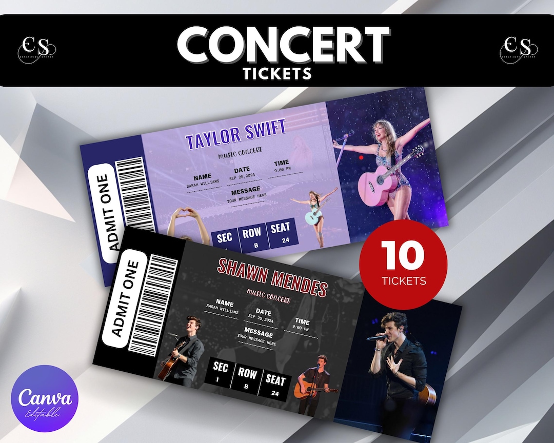 Editable Concert Ticket Template: DIY Printable Surprise Gift (canva ...