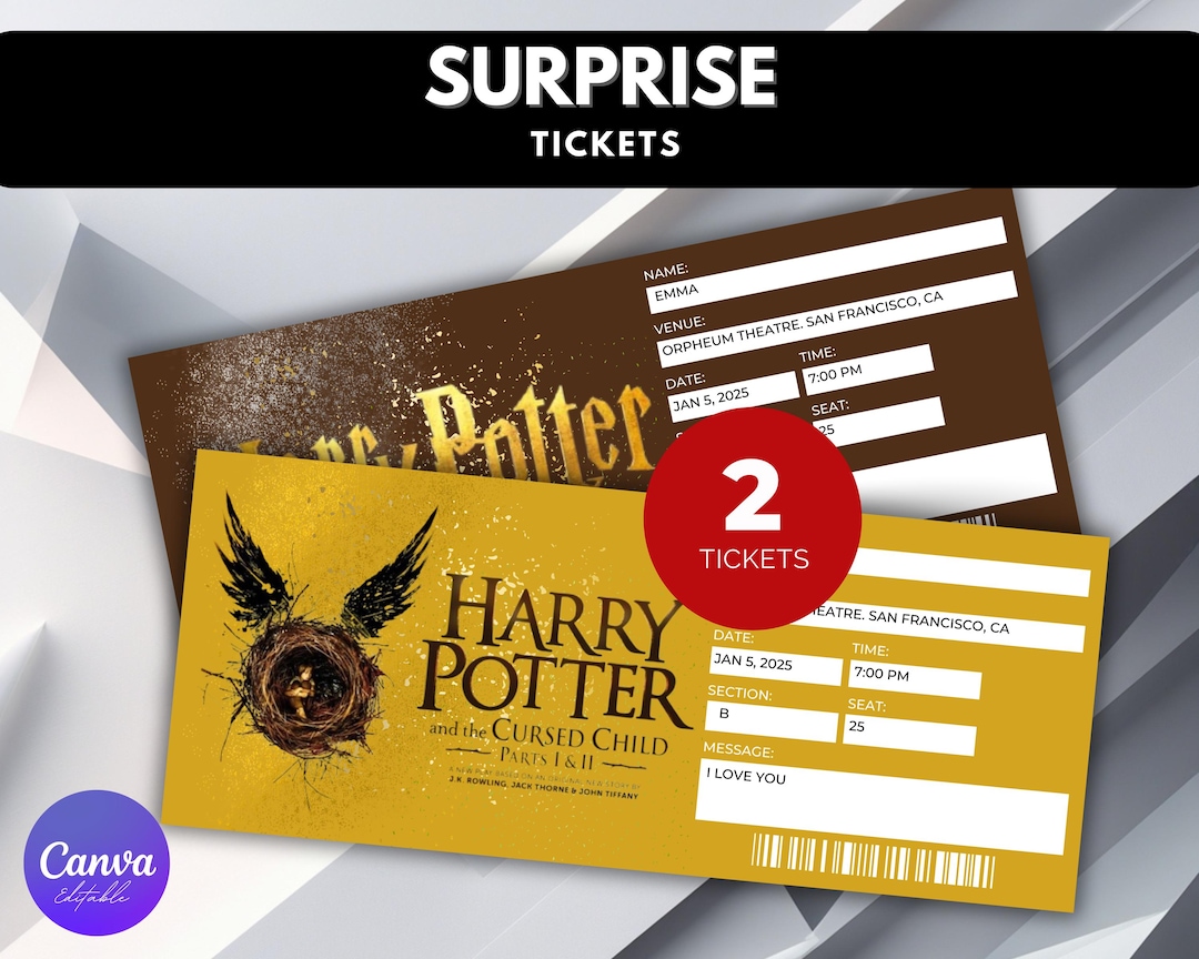 Editable Cursed Child Ticket Template: Musical Theatre Souvenir (canva ...