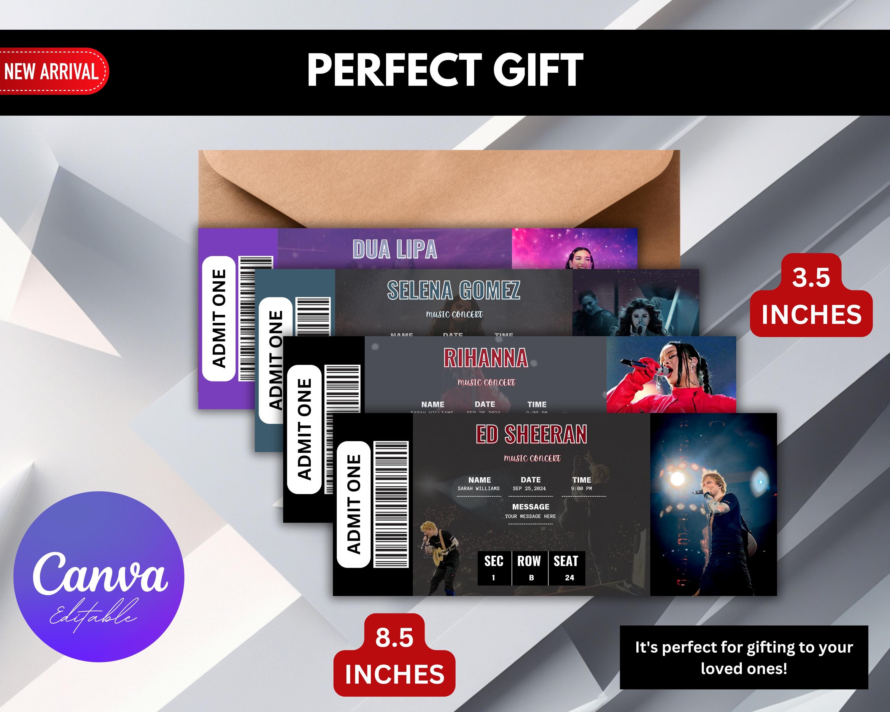 Editable Concert Ticket Template: DIY Printable Surprise Gift (canva ...