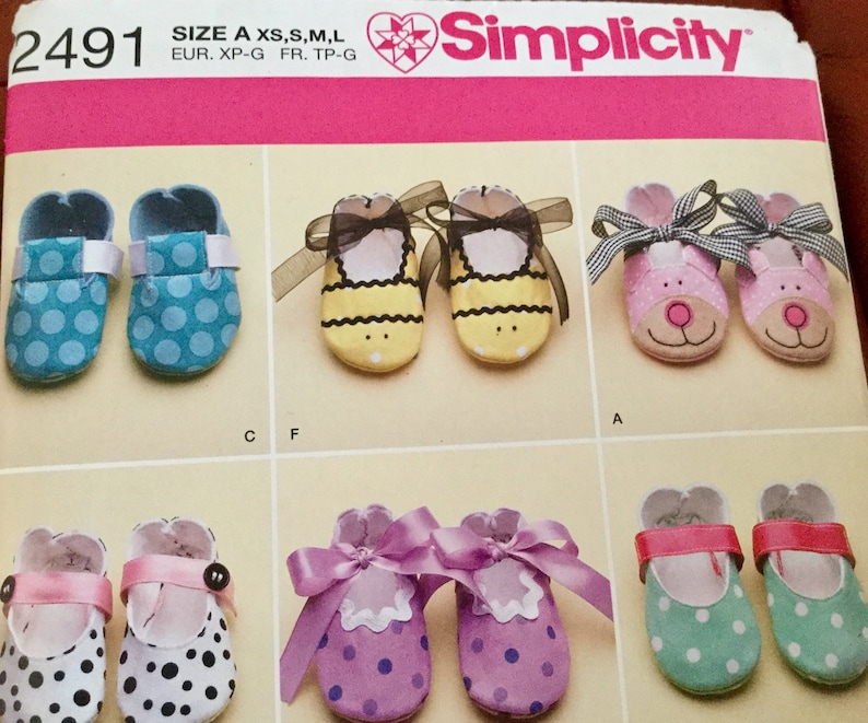 Simplicity 2491 Baby Shoes Pattern Size XS to L Uncut New | Etsy