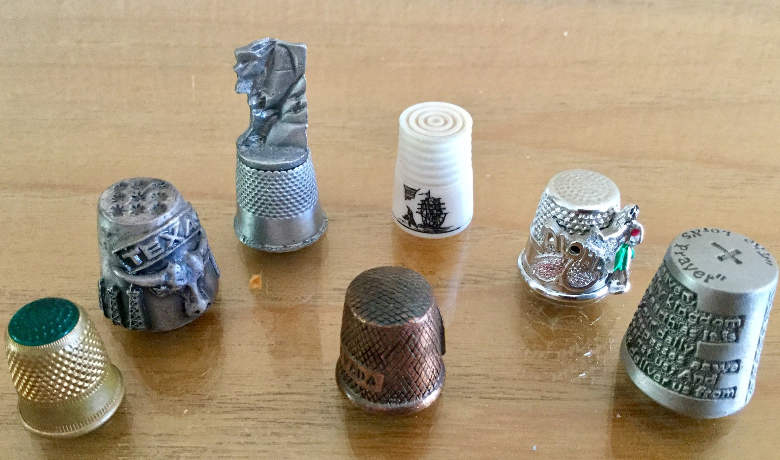 Vintage Thimble Collection 7 Pieces as Pictured Texas - Etsy